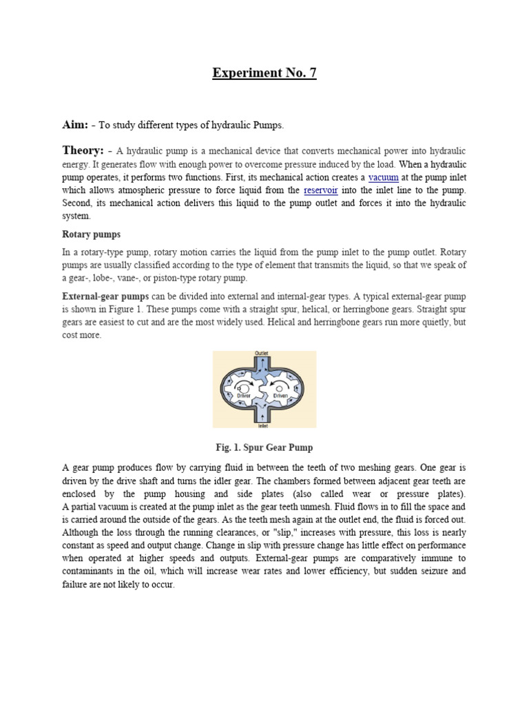 AIS Exp No 7 | Download Free PDF | Pump | Gear