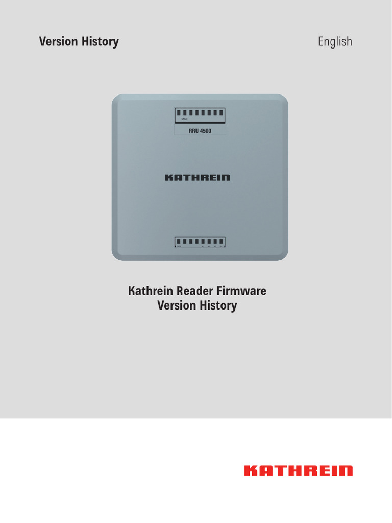 Kathrein Reader Firmware Version History V3.09.00 | PDF | Transmission ...