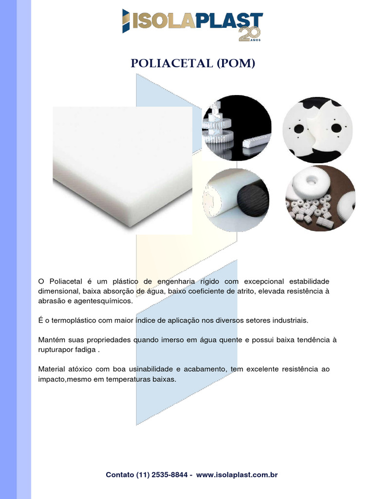 Ficha Poliacetal Pom Pdf Materiais Ciências Físicas