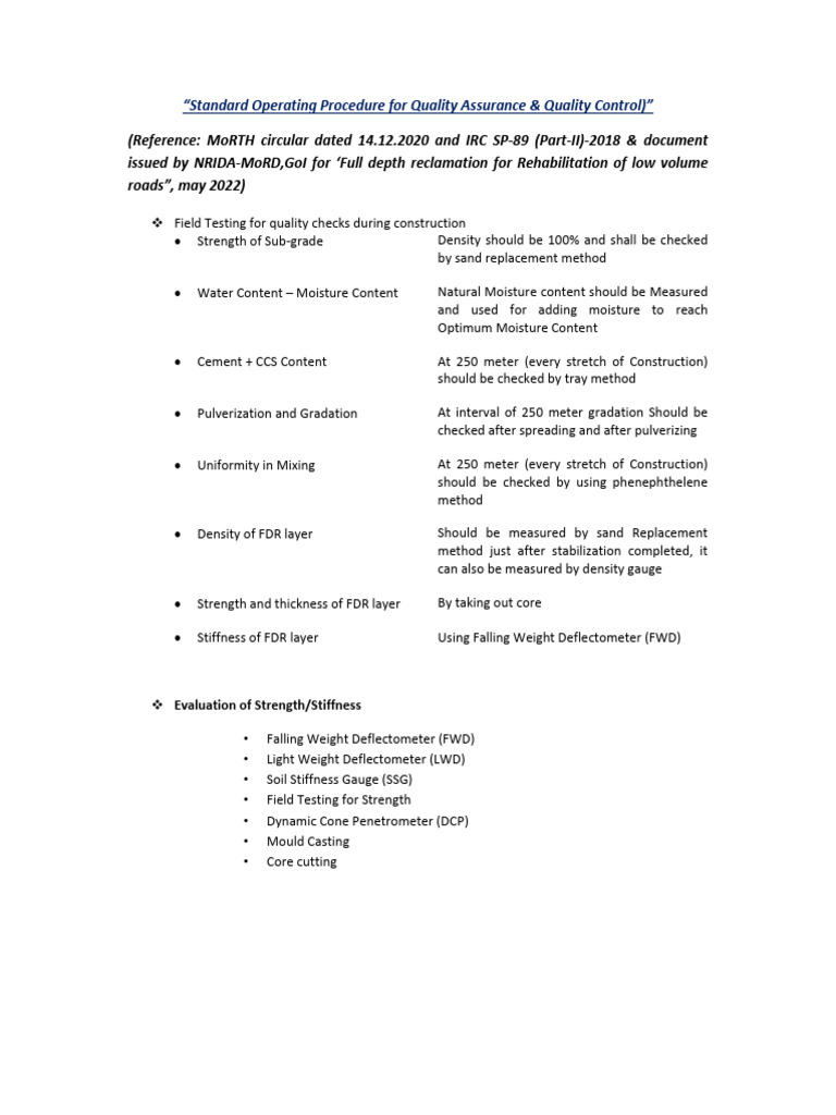 SOP For Quality Control | Download Free PDF | Materials | Physical Sciences