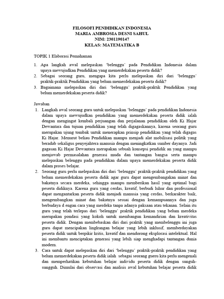 Topik 1 Elaborasi Pemahaman - FPI | PDF