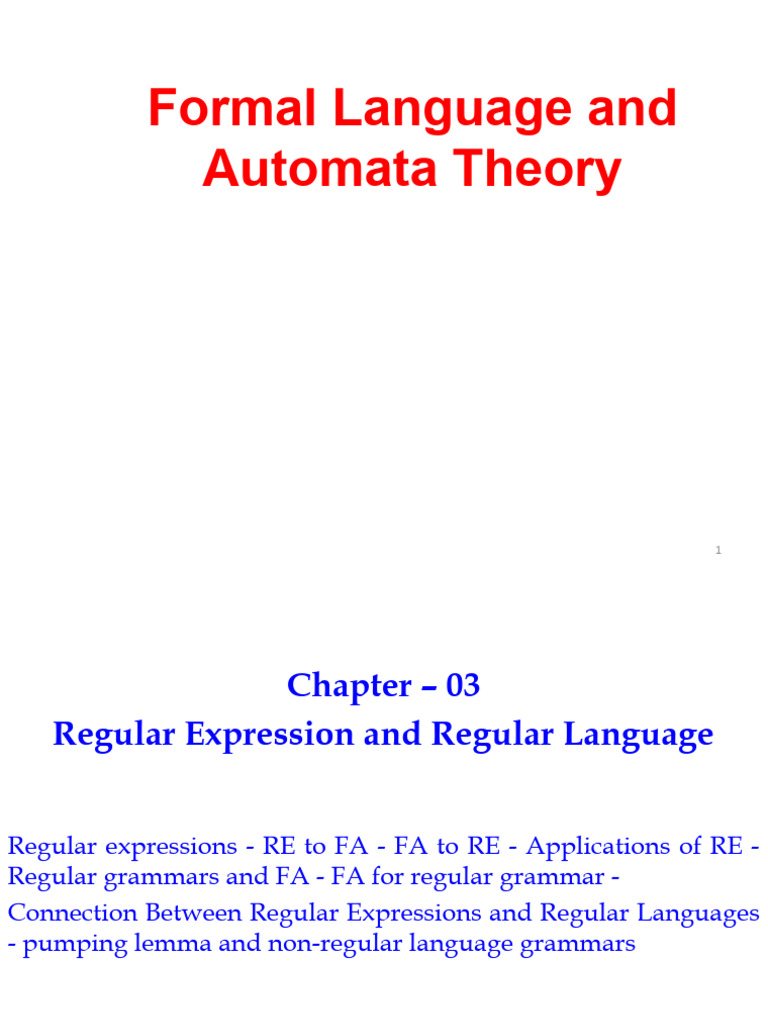 109 - Chapter 03 - Regular Expression and Language | PDF | Regular Expression | Linguistics
