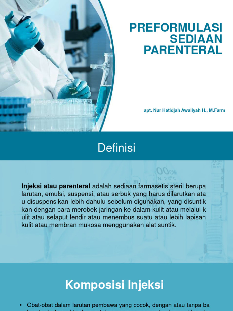 Preformulasi Sediaan Parenteral | PDF