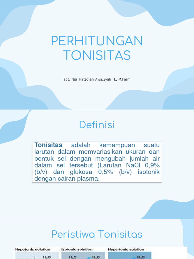 Panduan Perhitungan Tonisitas Isotonis | PDF