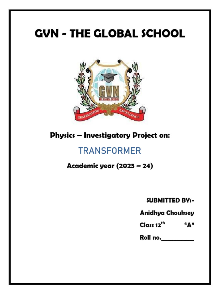 Transformer Investigatory Project 2023 | PDF | Transformer ...
