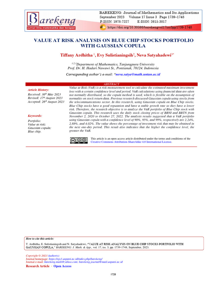 9030-Article Text-54550-1-10-20230930 | PDF | Value At Risk | Normal ...