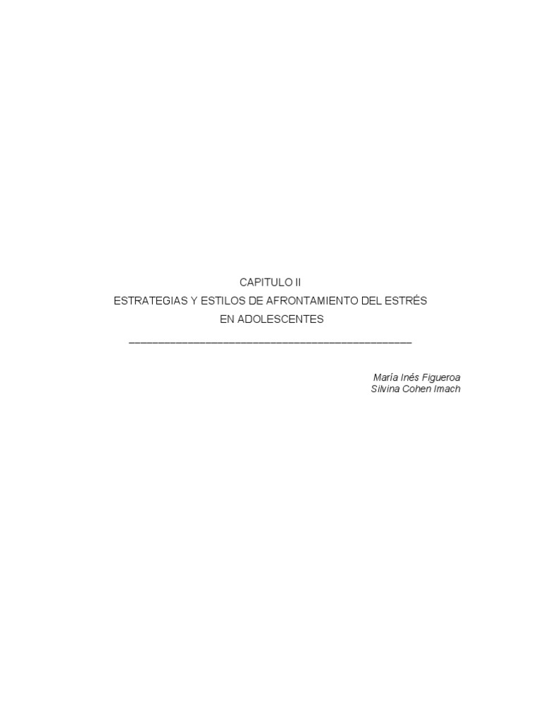 Las Estrategias y Estilos de Afrontamiento | PDF | Estrés (biología ...