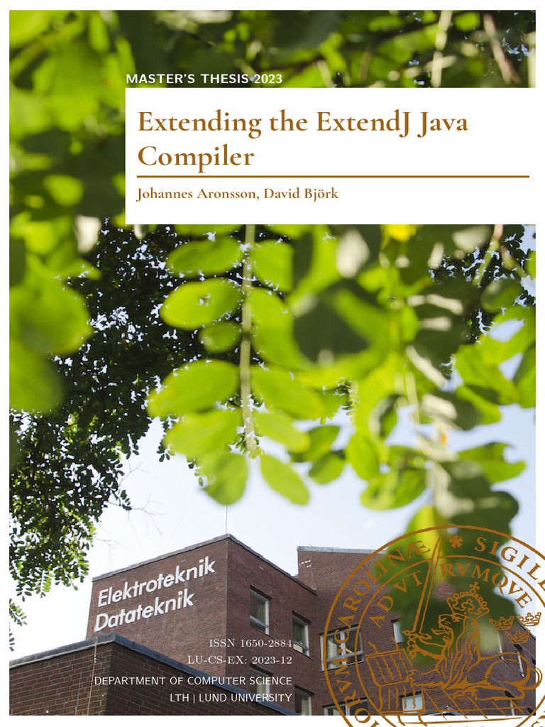 Master Thesis Extendings The Extend Java Compiler | PDF | Parsing | Compiler