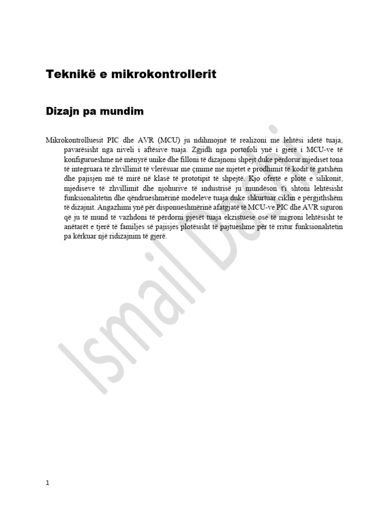 Teknikë e Mikrokontrollerit | PDF