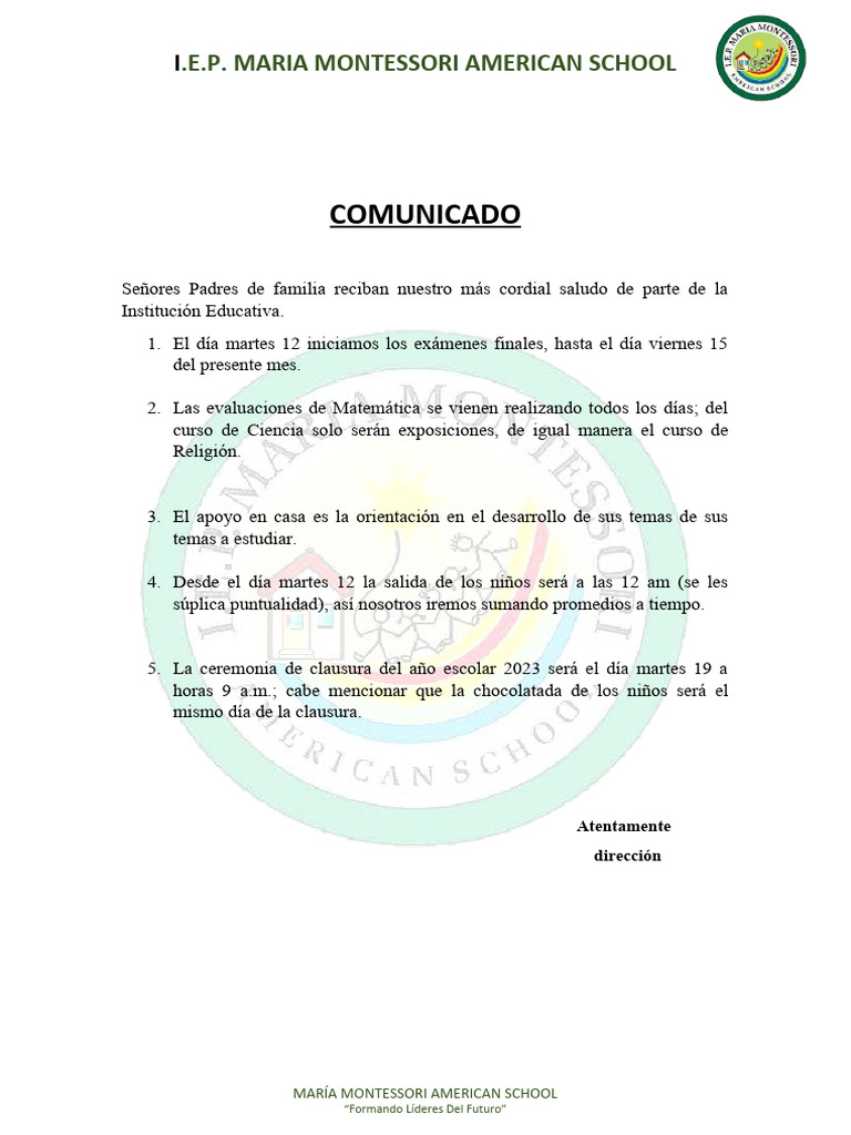 COMUNICADO | PDF