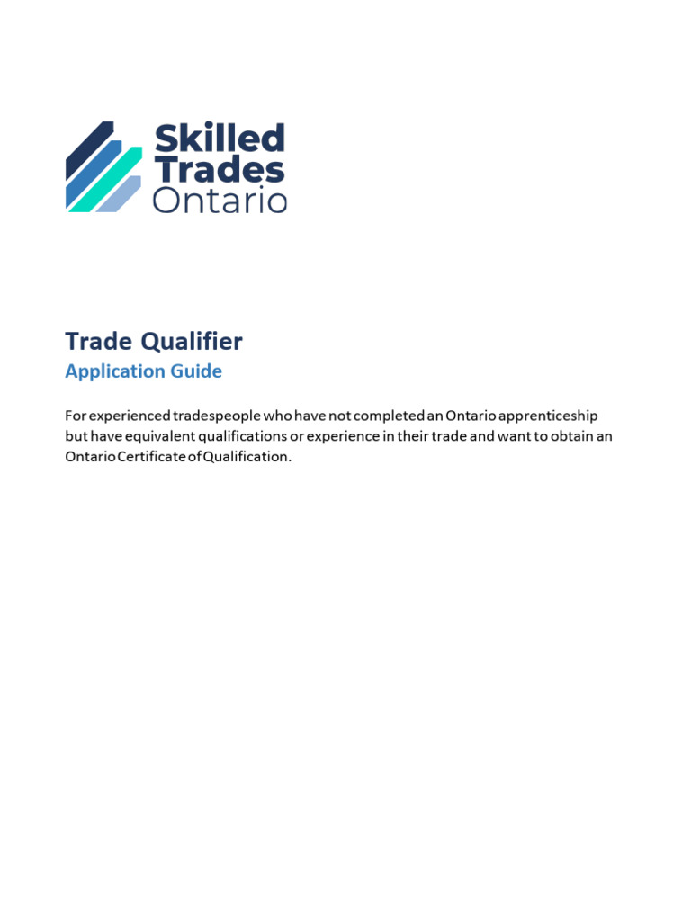 Trade Qualifier Application Guide | PDF | Apprenticeship | Identity ...