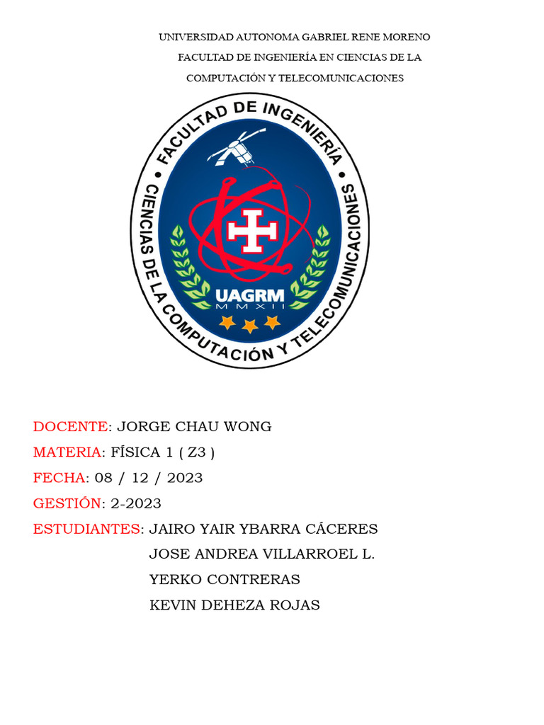 Informe de Fisica 100 | Descargar gratis PDF | Fuerza | Vector Euclidiano