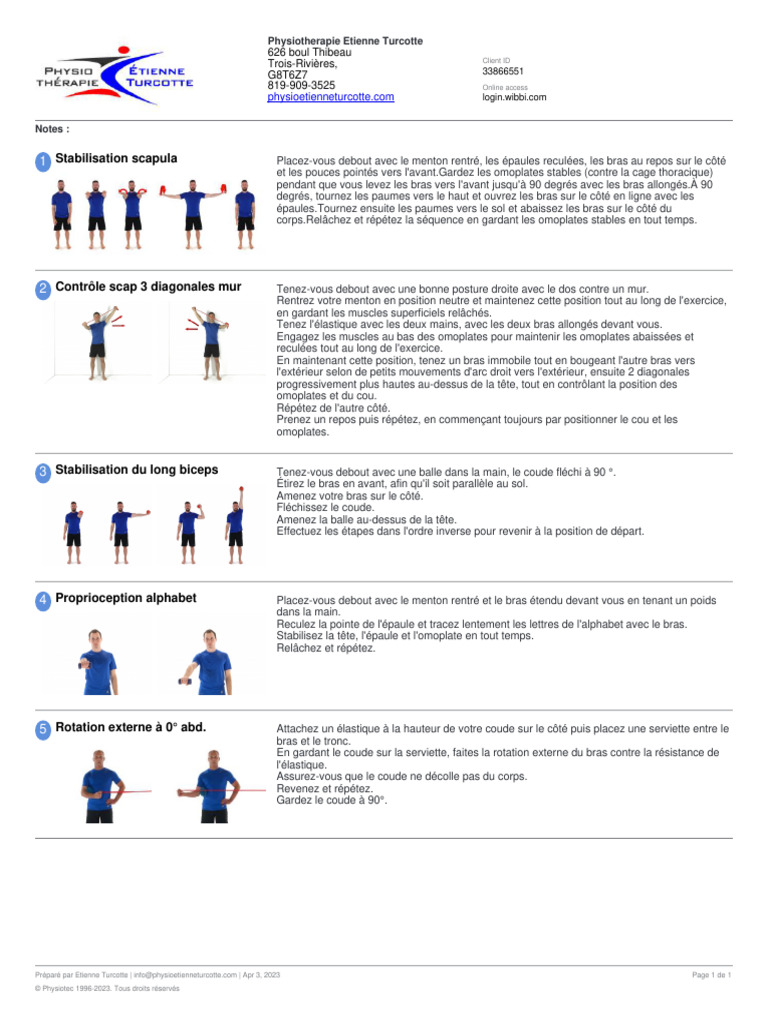 Exercices de rotation externe du bras | PDF | Bras | Appareil locomoteur
