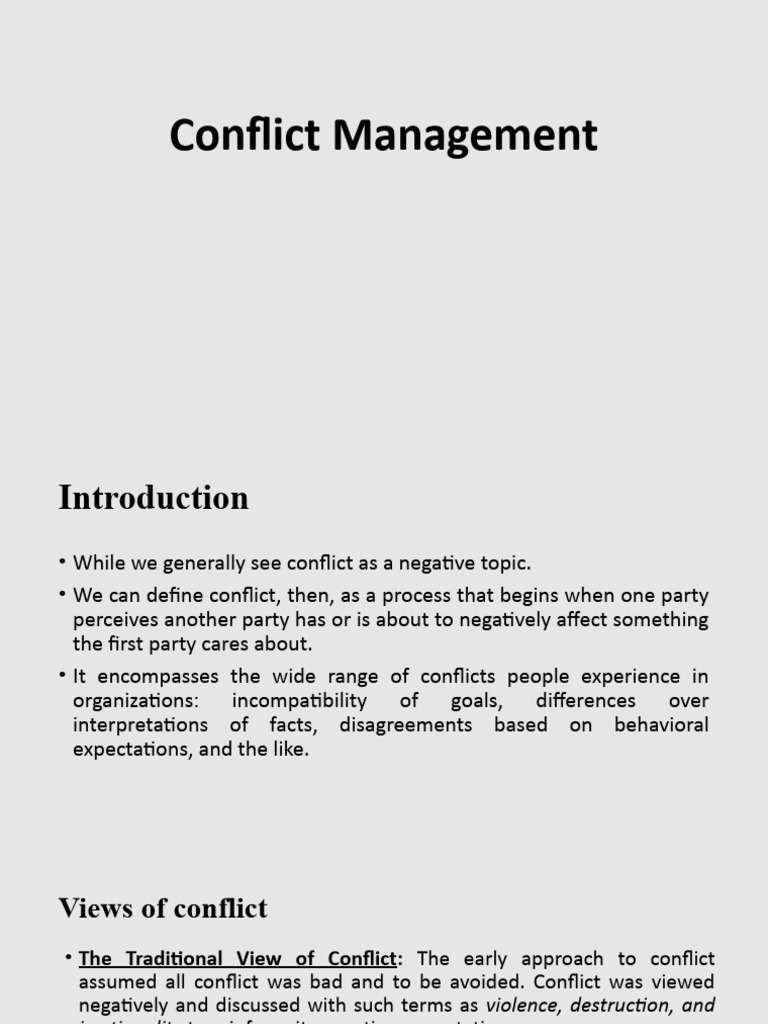 Conflict Management | PDF | Communication | Creativity