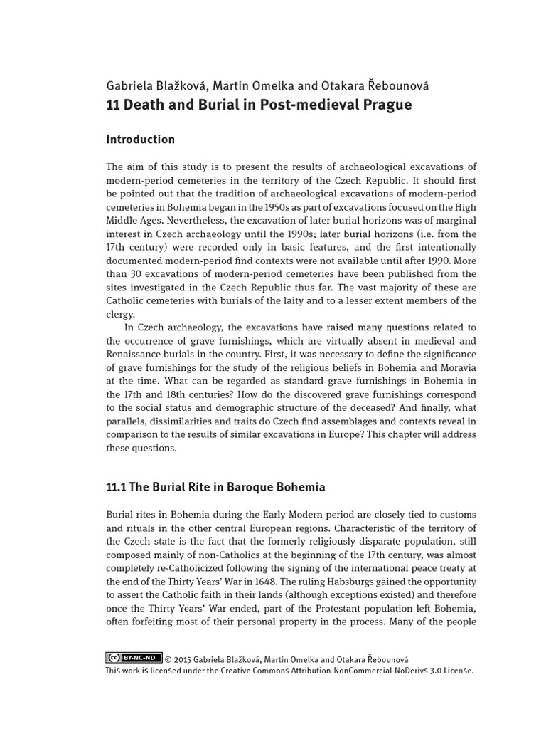 Blažková 2015 - Death and Burial in Post-Medieval Prague | PDF | Burial ...