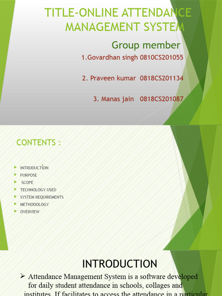 Title-Online Attendance Management System | PDF | Office Equipment | System Software