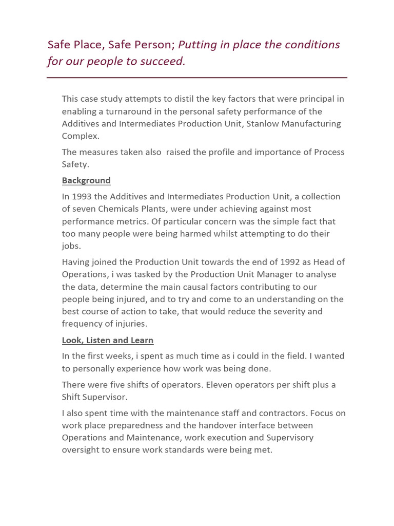 Safe Place, Safe Person | PDF | Hazards | Risk