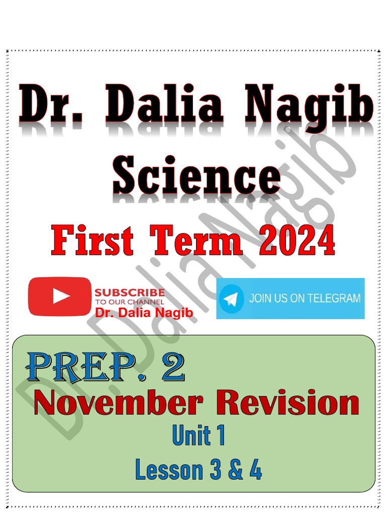 DR - Dalia Nagib November Revision-Science Prep 2 | PDF | Water | Chemical Bond