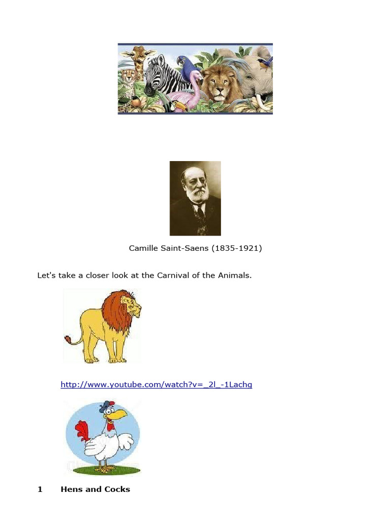 Exploring Saint-Saëns' Carnival of Animals | PDF | The Carnival Of The ...