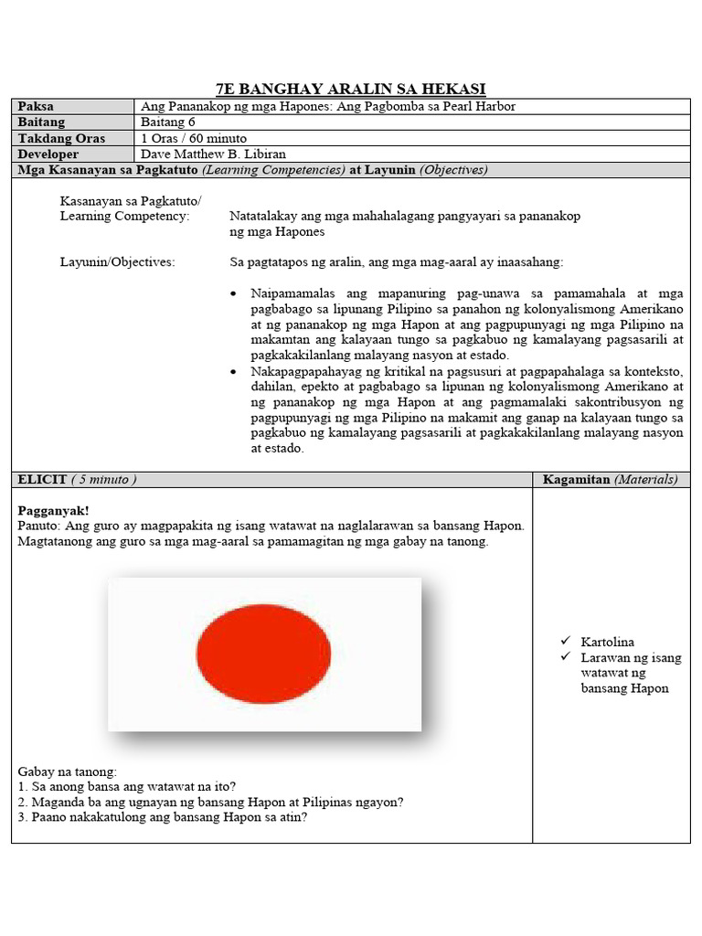 7e Lesson Plan | PDF