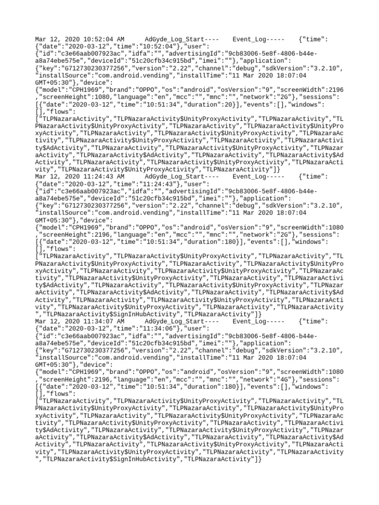Logs | PDF | Android (Operating System) | Smartphone