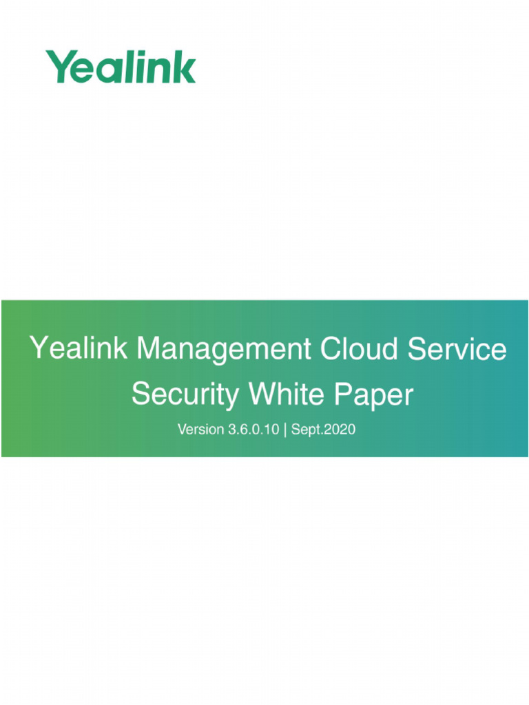 Yealink Cloud Service Security Overview | PDF | Transport Layer ...