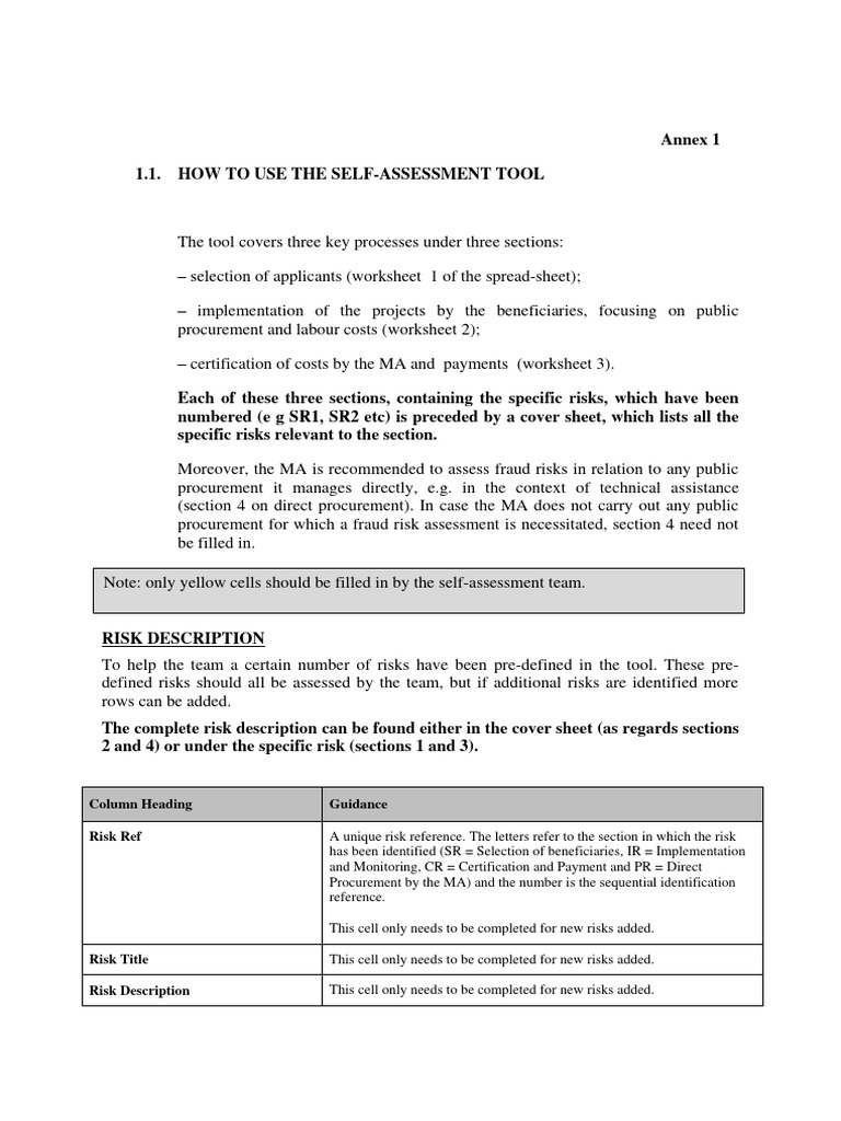 Guidance Fraud Risk Assessment Annex1 | PDF | Risk | Risk Assessment