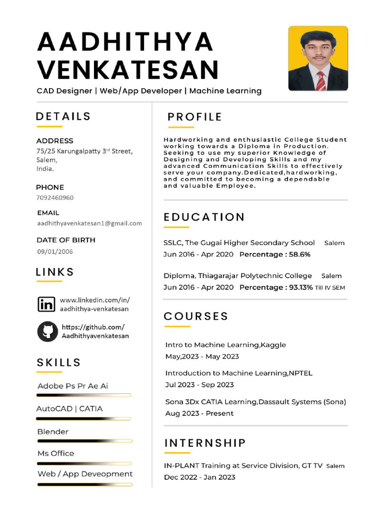 Aadhi Resume | PDF