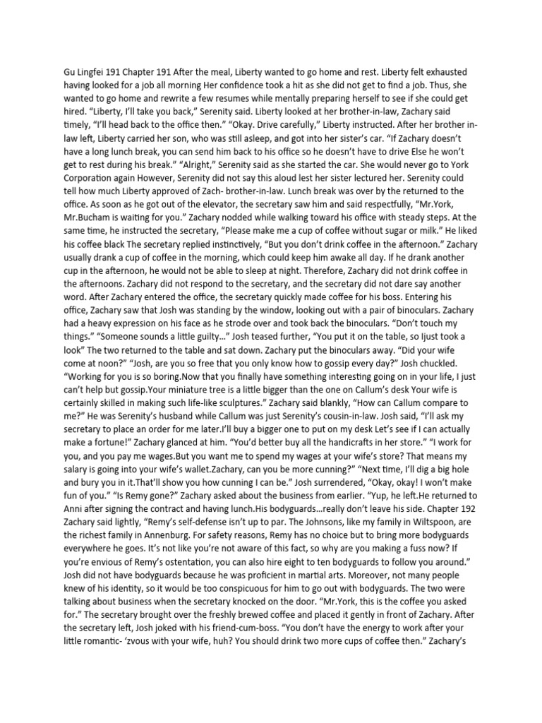 Gu Lingfei 191 Chapter 191 After The Meal | PDF | Audition