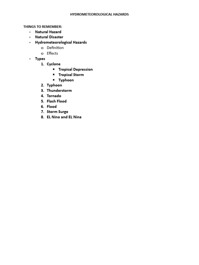 Hydrometeorological Hazards | PDF | Tropical Cyclones | Thunderstorm