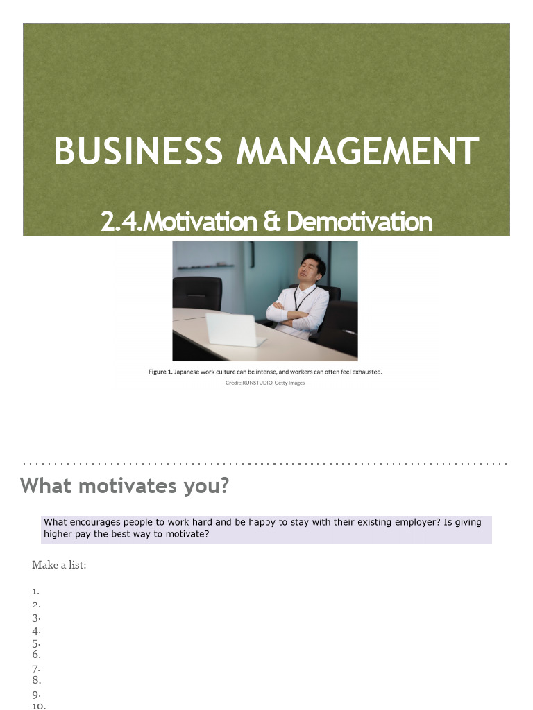 IB - 2.4.MotivationDemotivation 2 | PDF | Motivation | Motivational