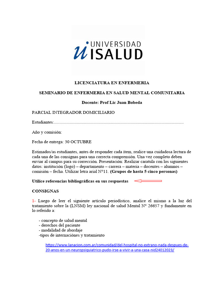 ISALUD Parcial Domiciliario ESMC 2C 2023 | PDF