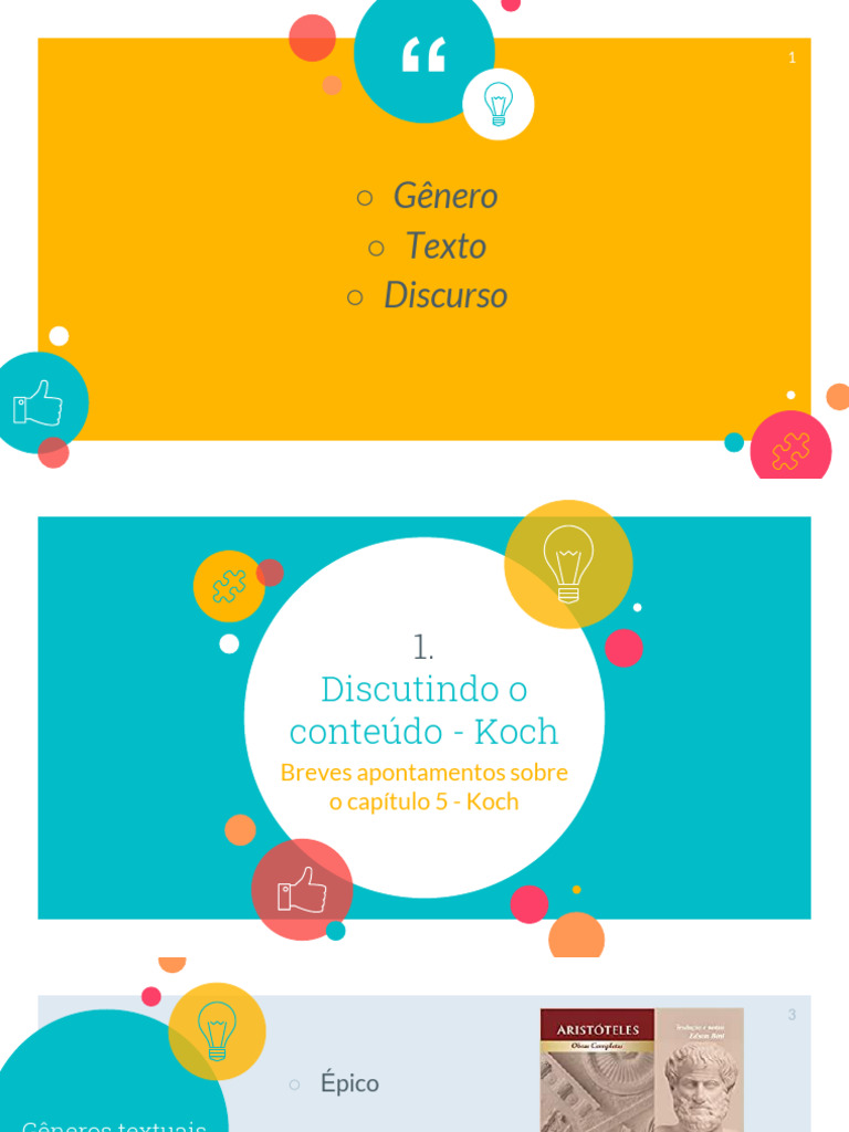 Aula 1 - Slides Gênero, Discurso, Texto | PDF | Discurso