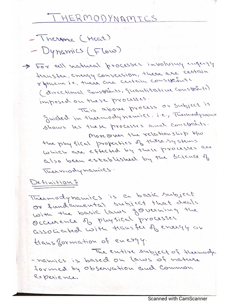 Thermodynamics Notes | PDF