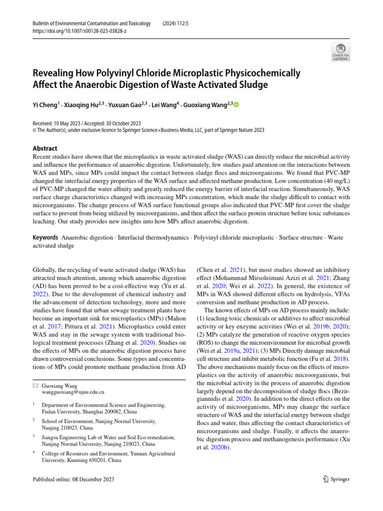 Chen Y. 2024 | PDF | Anaerobic Digestion | Sewage Treatment