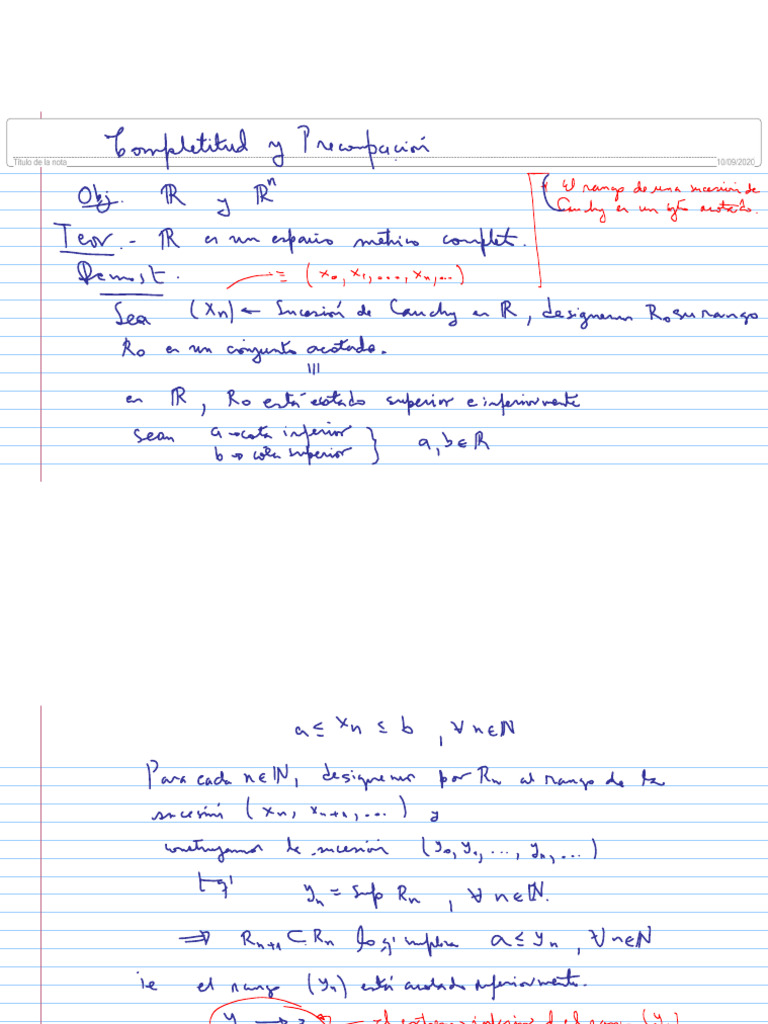Completitud y Precompacidad | PDF