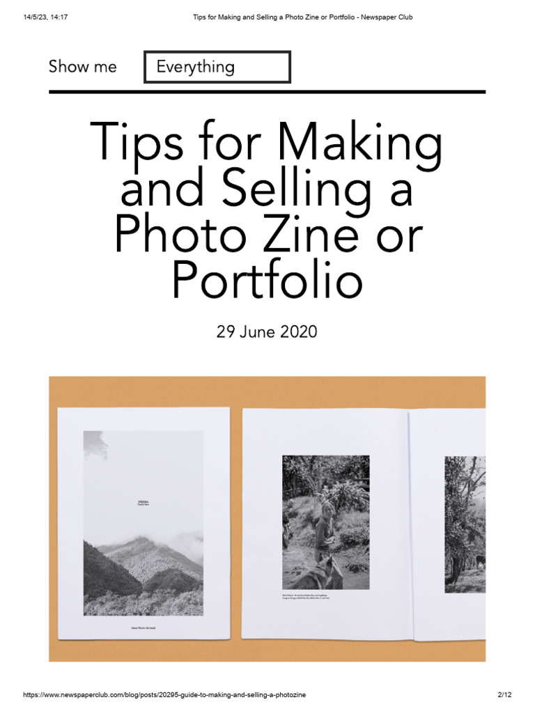 Tips For Making and Selling A Photo Zine or Portfolio - Newspaper Club ...