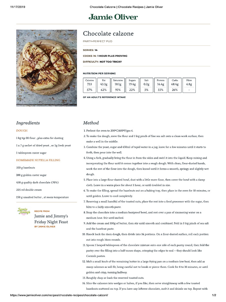 Chocolate Calzone | PDF