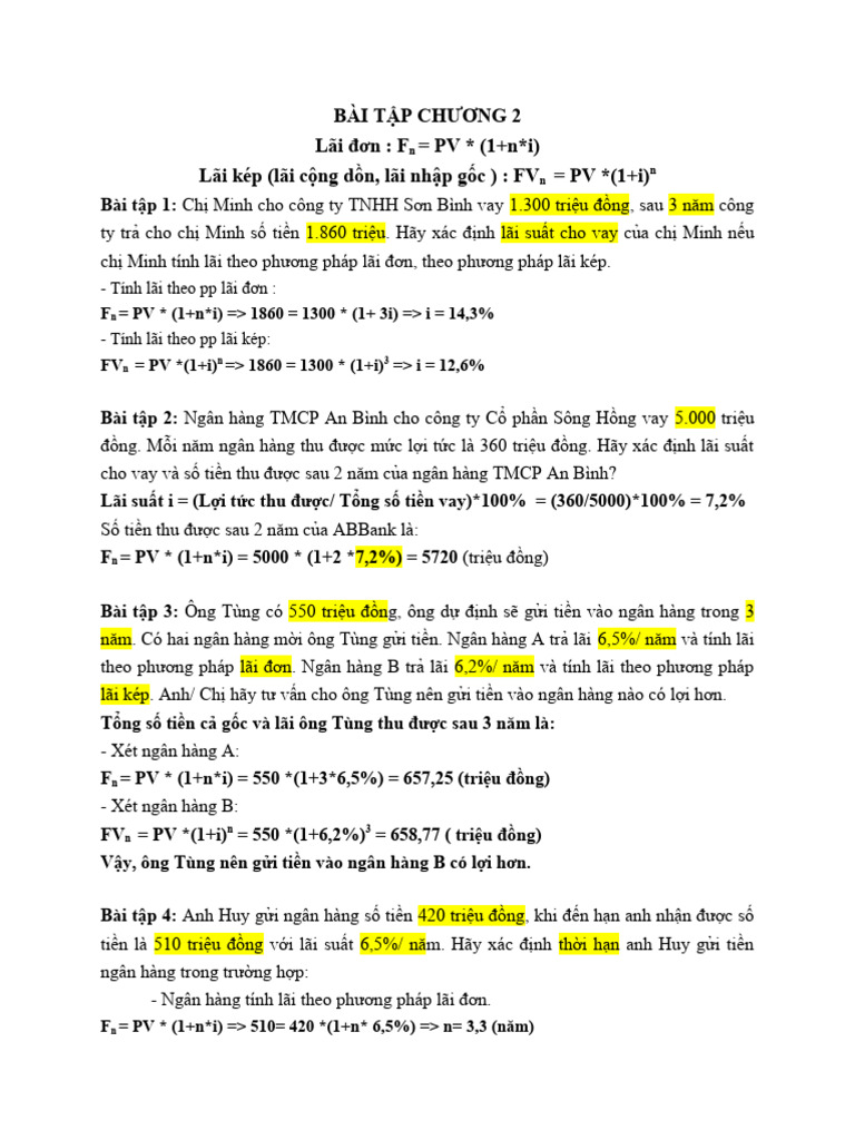 HƯỚNG DẪN GIẢI BÀI TẬP TCTT | PDF