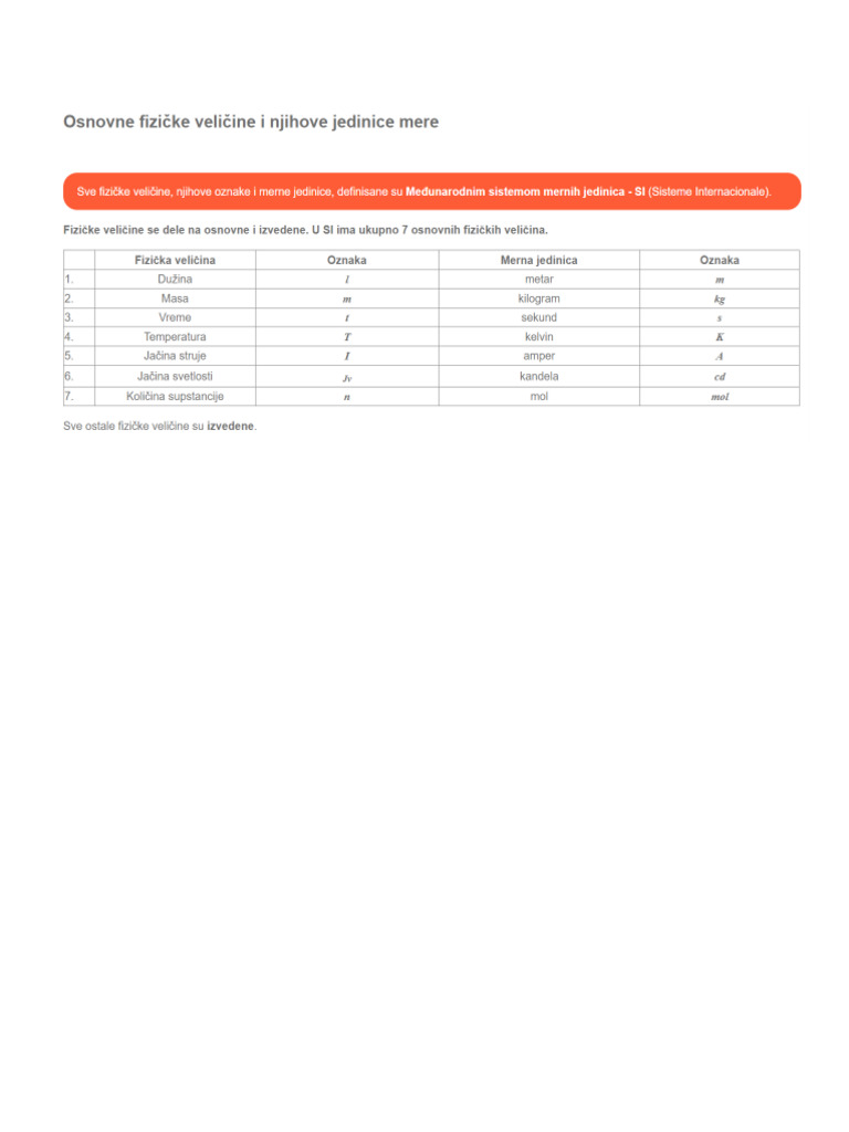 SI sistem jedinica | PDF