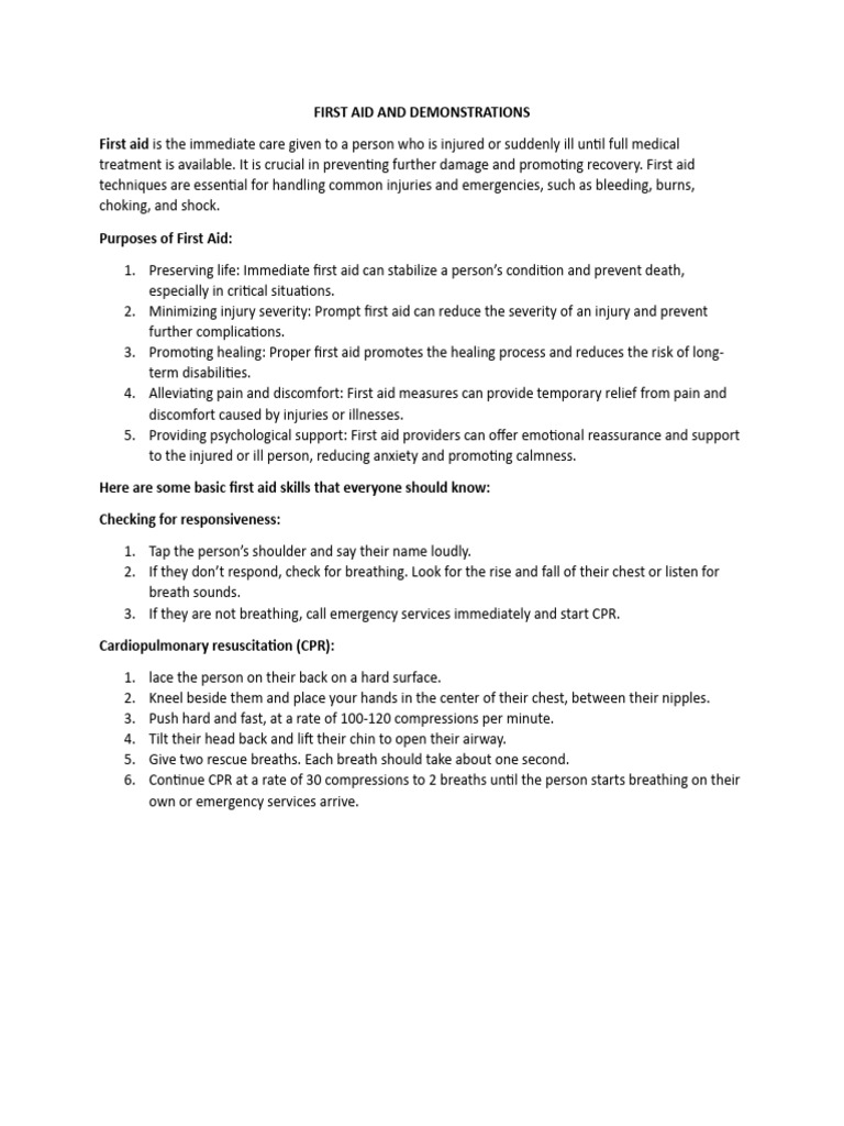 First Aid | Download Free PDF | First Aid | Cardiopulmonary Resuscitation