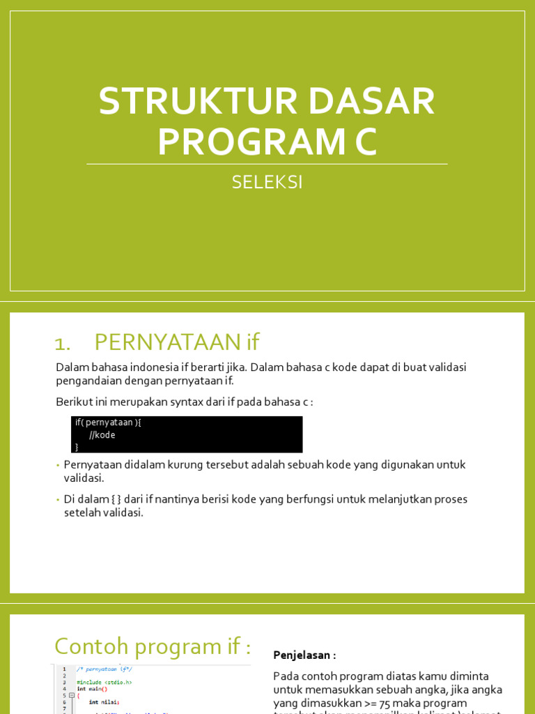 Bab 2 Struktur Dasar Program C | PDF