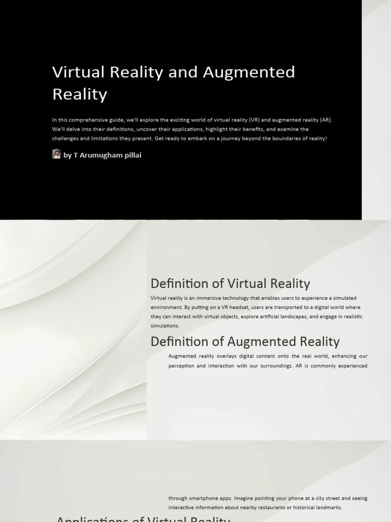 Virtual Reality and Augmented Reality | PDF | Augmented Reality | Virtual Reality