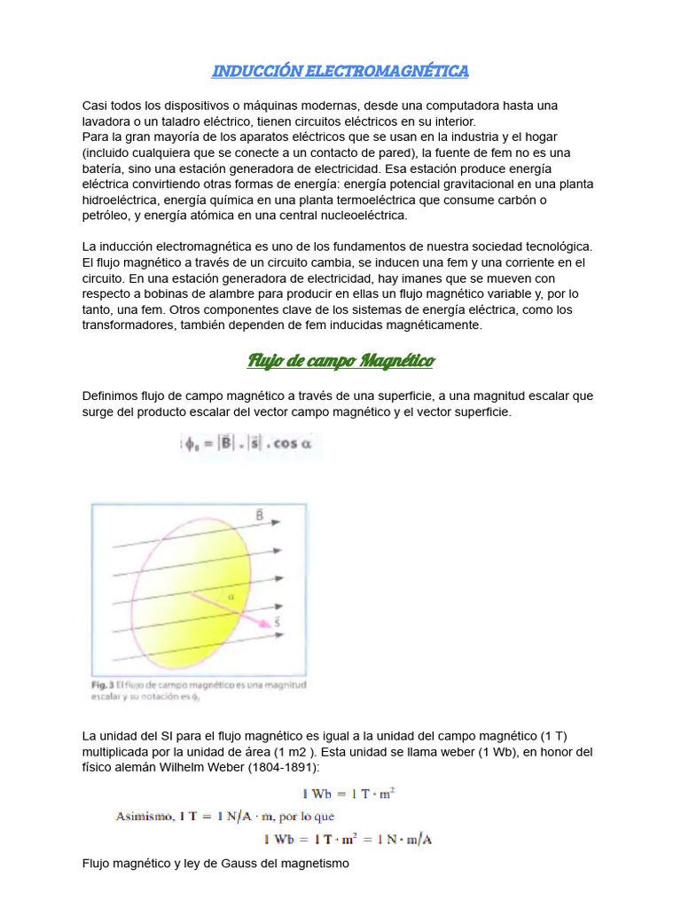 Inducción Electromagnética | PDF | Inducción electromagnética | Campo magnético