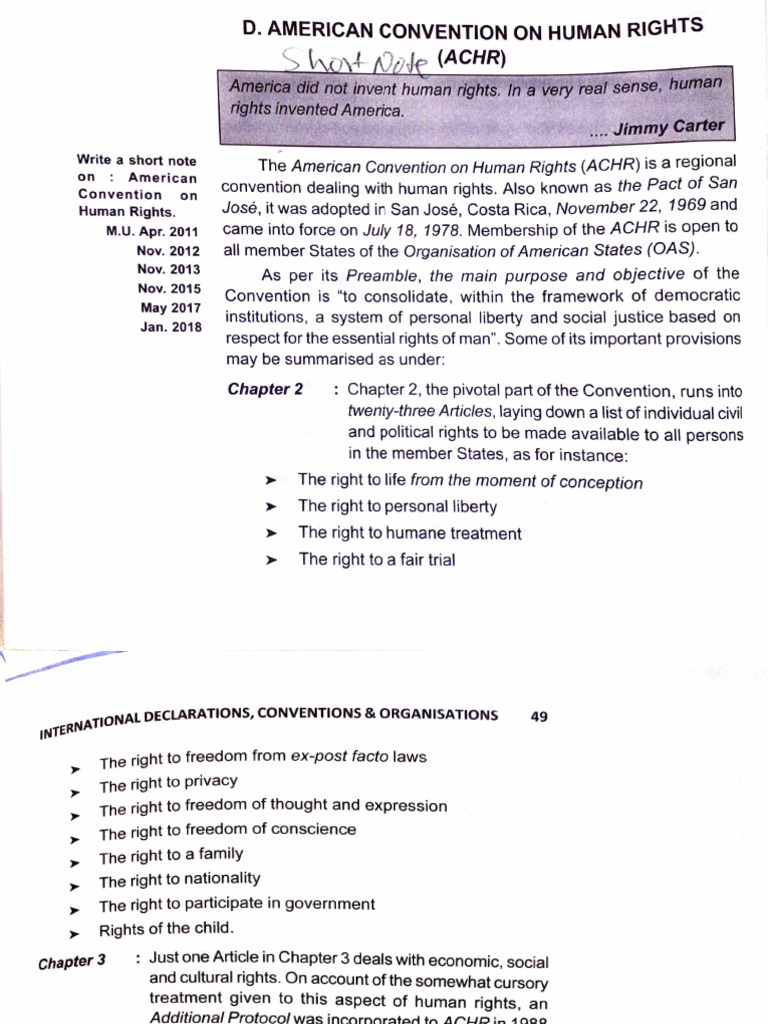 American and European Convention | PDF | European Convention On Human ...