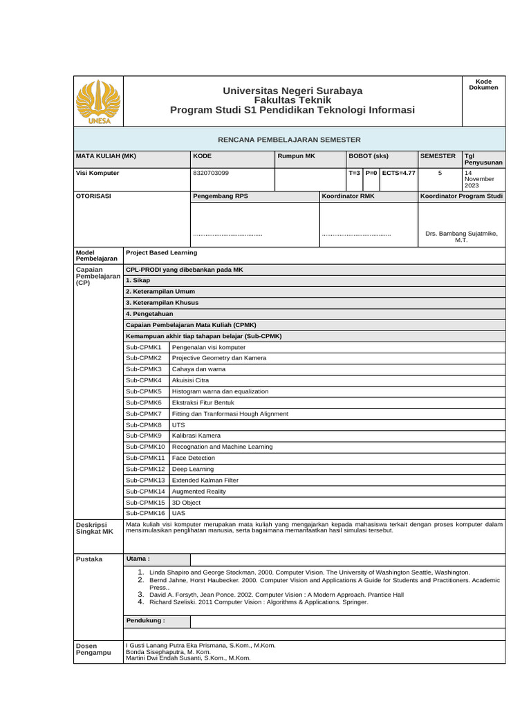 RPS Visi Komputer | PDF