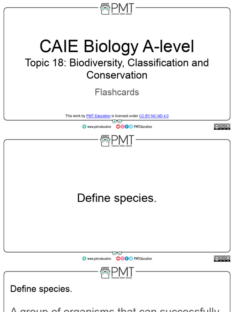 Biodiversity and Classification Flashcards | PDF | Cell (Biology ...
