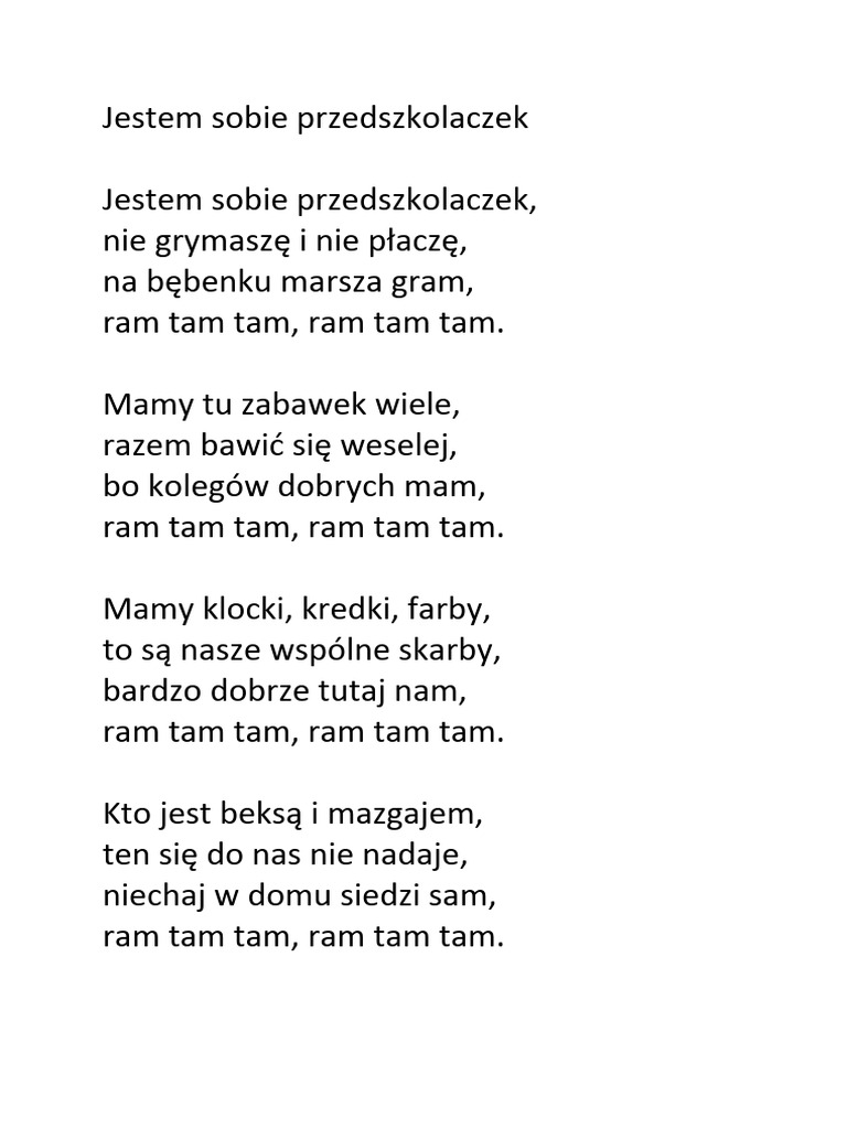 Jestem Sobie Przedszkolaczek | PDF