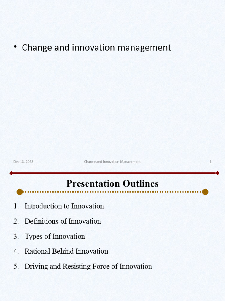 Innovation Management Note 1 | PDF | Innovation | Marketing