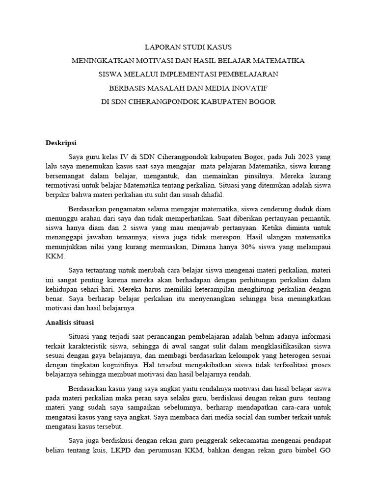 Studi Kasus PPG 2023 | PDF